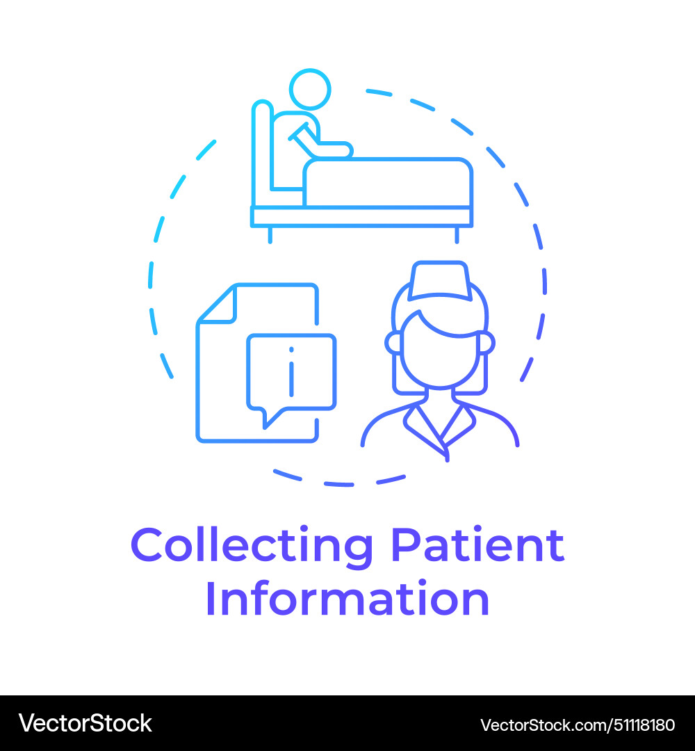 Collecting patient information blue gradient Vector Image