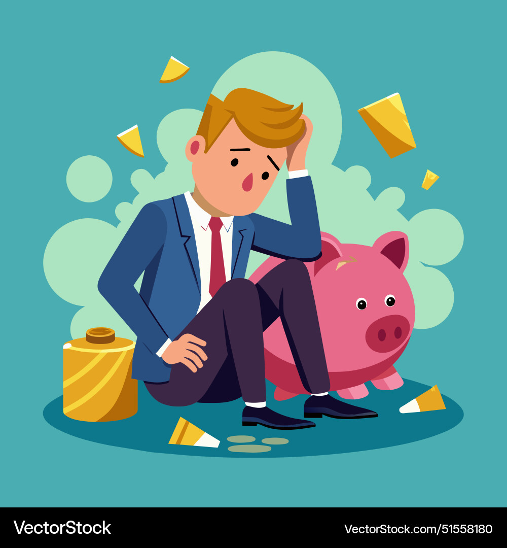 Debt and loan problem financial mistake poverty Vector Image