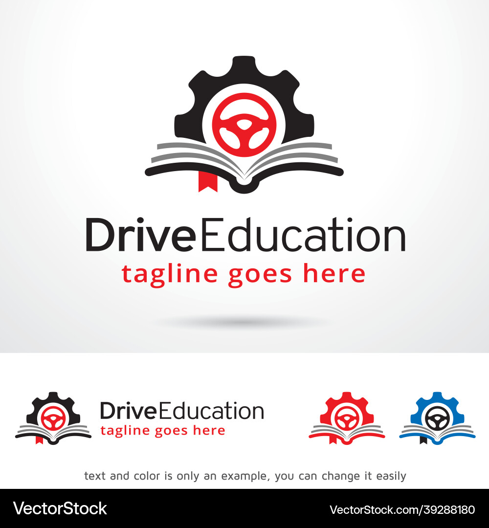 Drive education logo template Royalty Free Vector Image