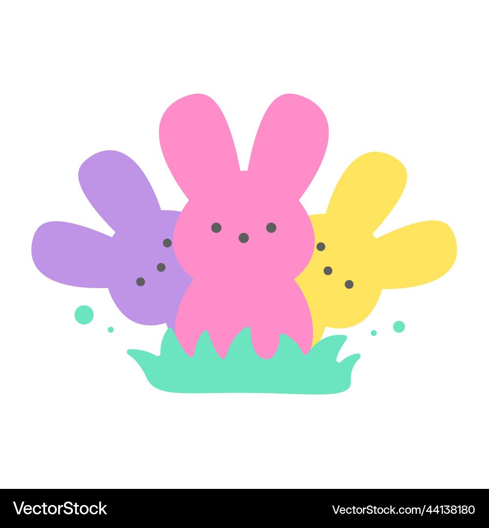 Easter Peeps Simple Rabbit Various Colors Made Vector Image