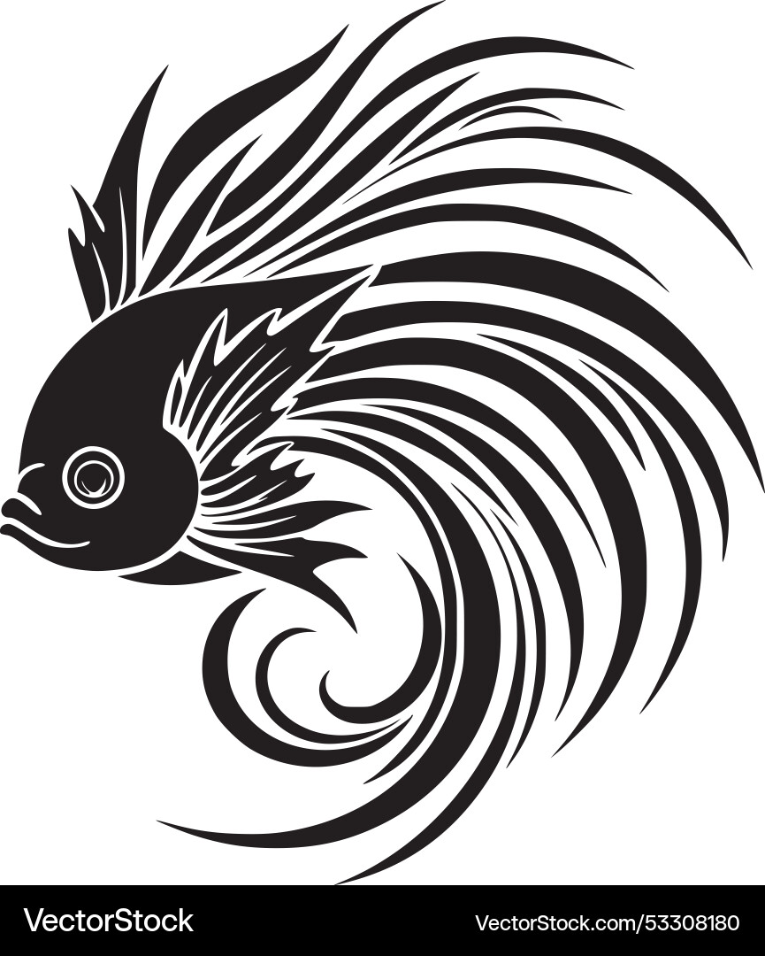 Fish - black and white Royalty Free Vector Image