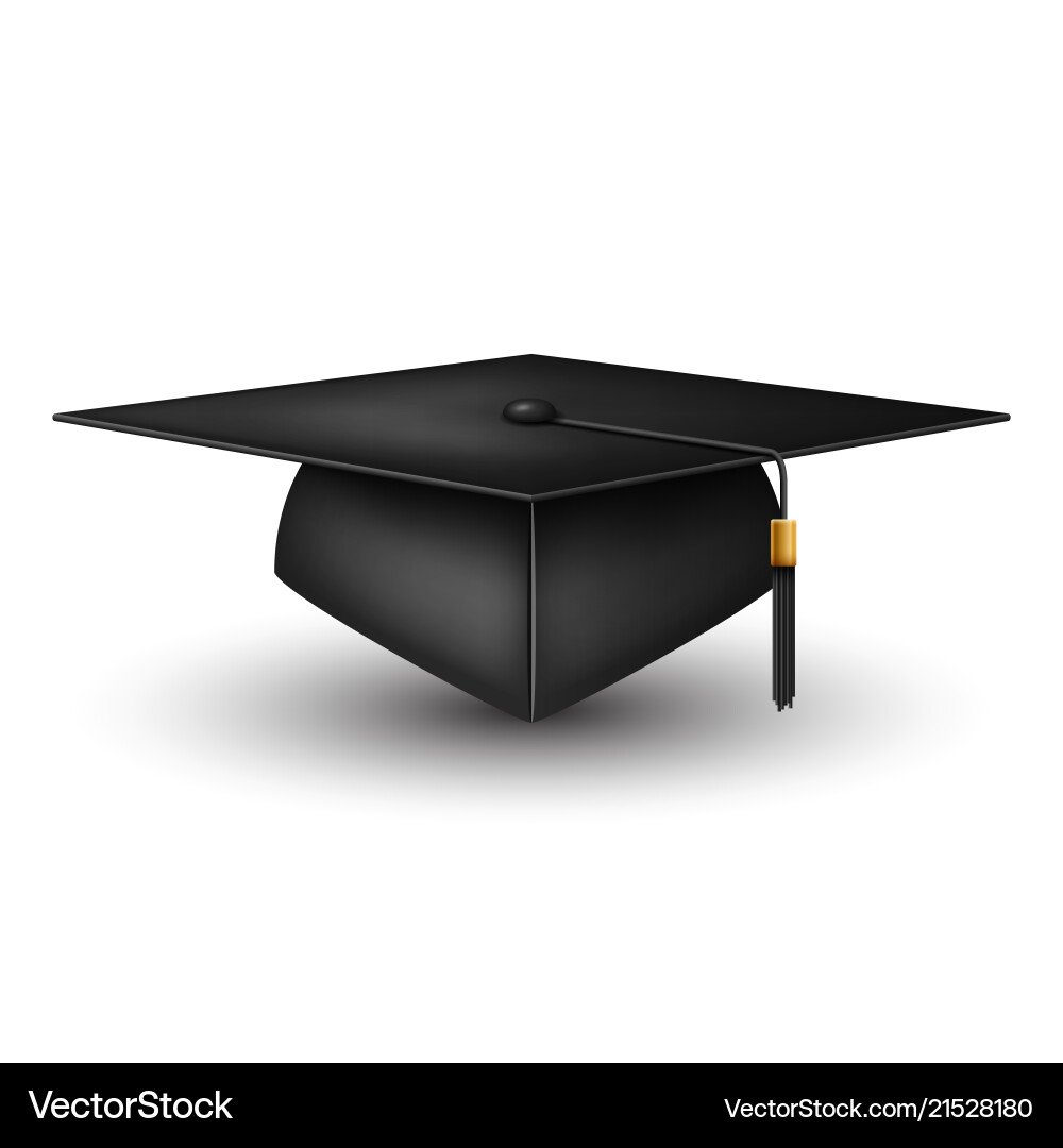 Graduation cap isolated on white background Vector Image