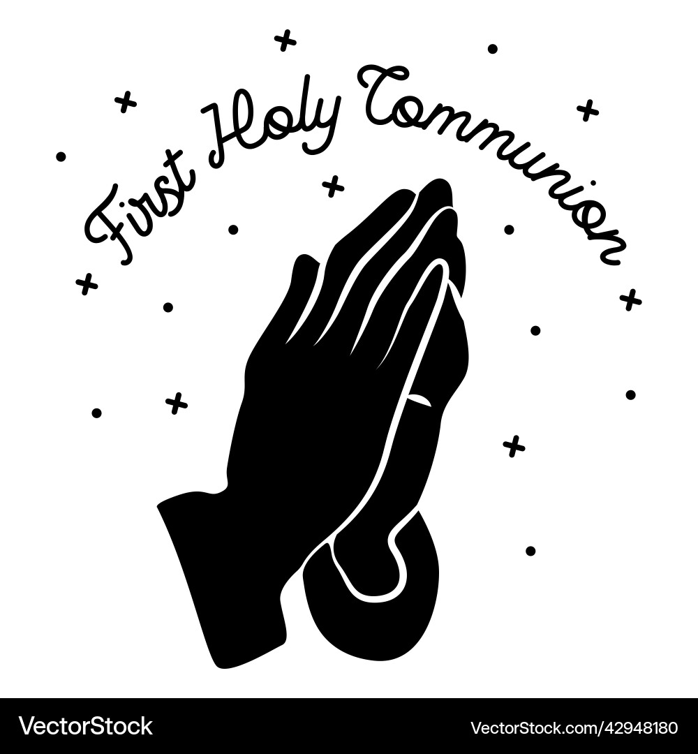 Hands praying communion high quality Royalty Free Vector
