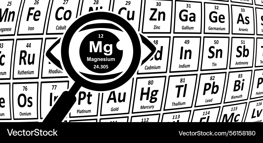 Magnesium atomic number 12 mg 24305 Royalty Free Vector