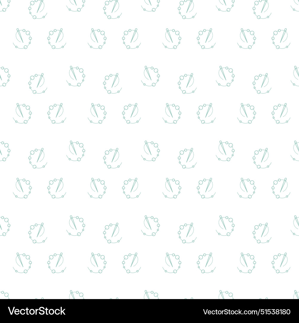 Seamless pattern with needle thread and beads Vector Image
