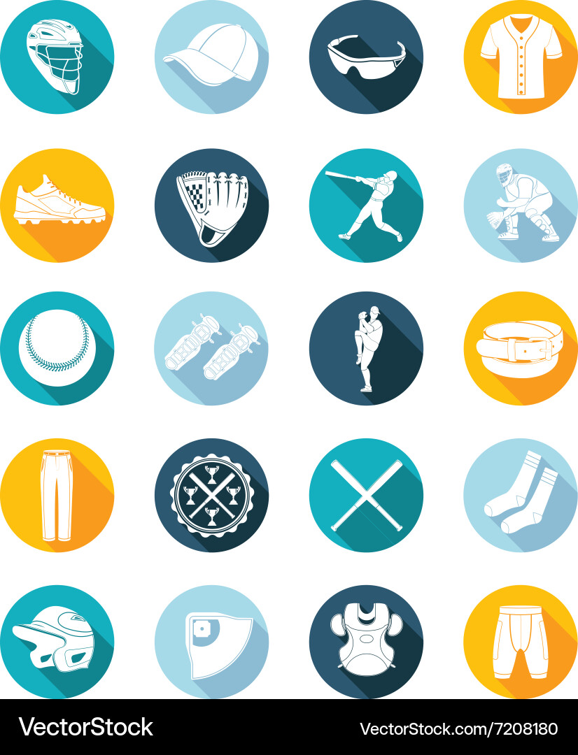 Set flat square icons Royalty Free Vector Image