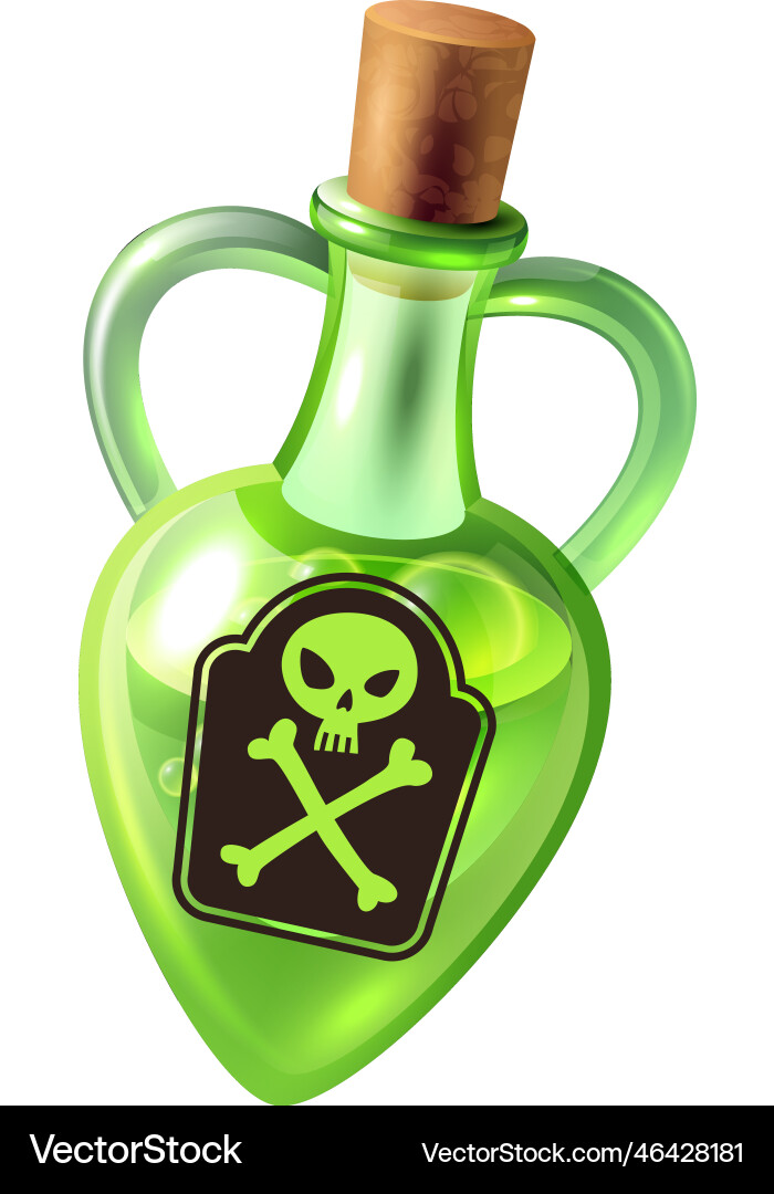 Realistic poison bottle Royalty Free Vector Image