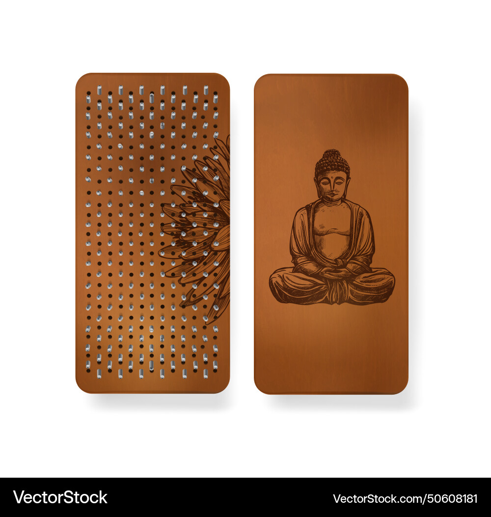 Realistic sadhu boards icon set Royalty Free Vector Image