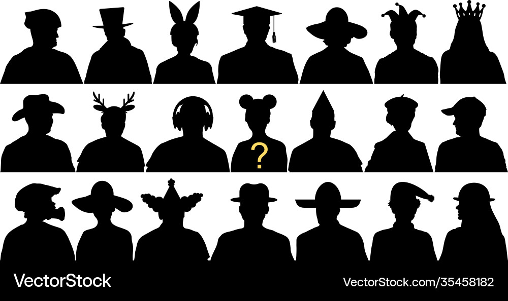 Anonymous face isolated avatar fun silhouette Vector Image