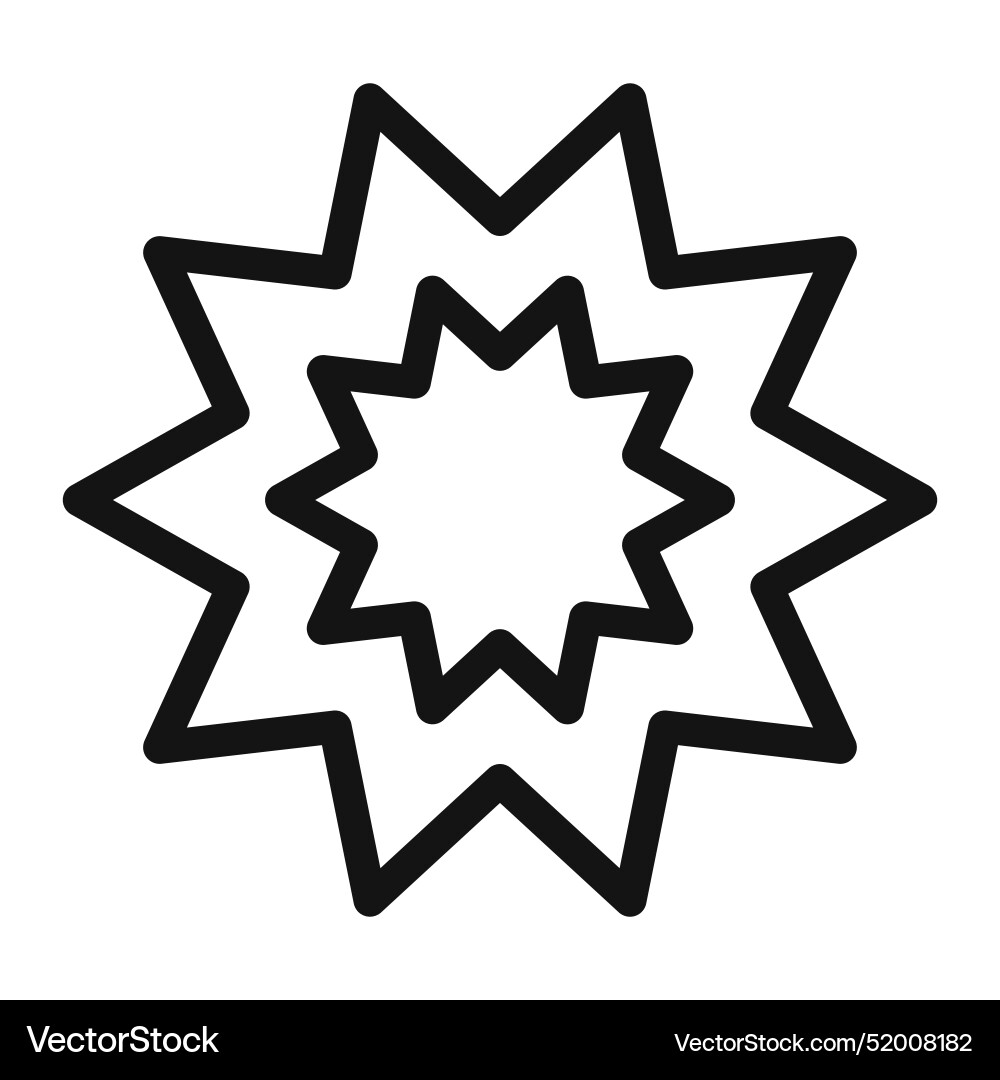 Bahai religion symbol icon for faith-based Vector Image