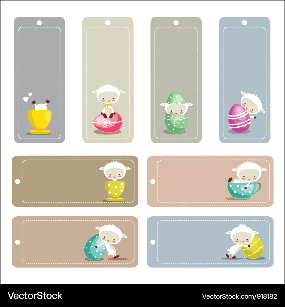 Cute easter labels Royalty Free Vector Image - VectorStock