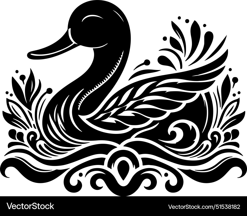 Duck - duck- duck silhouette Royalty Free Vector Image