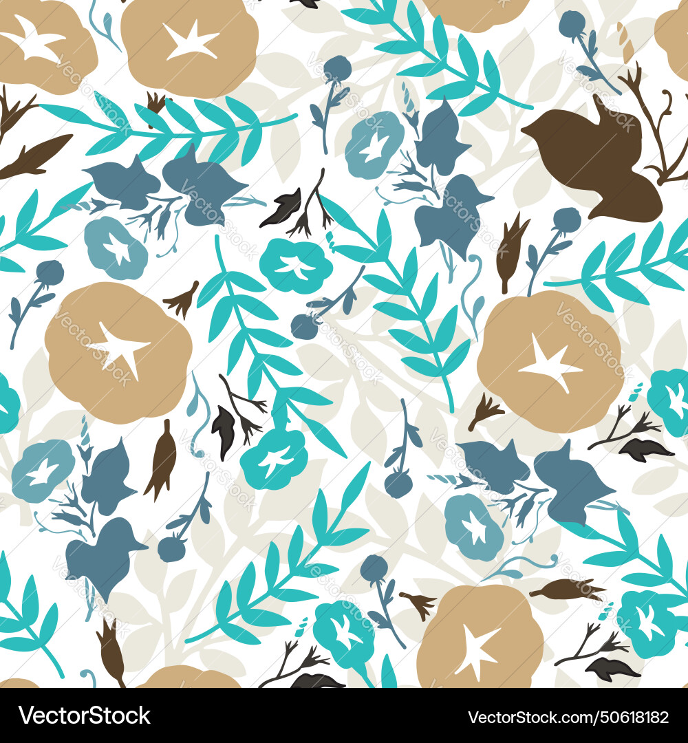 Fresh meadow sunshine morning glory bliss pattern Vector Image