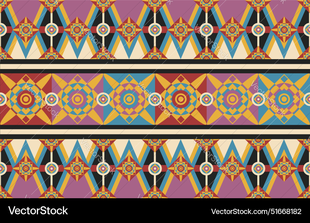 Geometric fabric patterns designs horizontal Vector Image