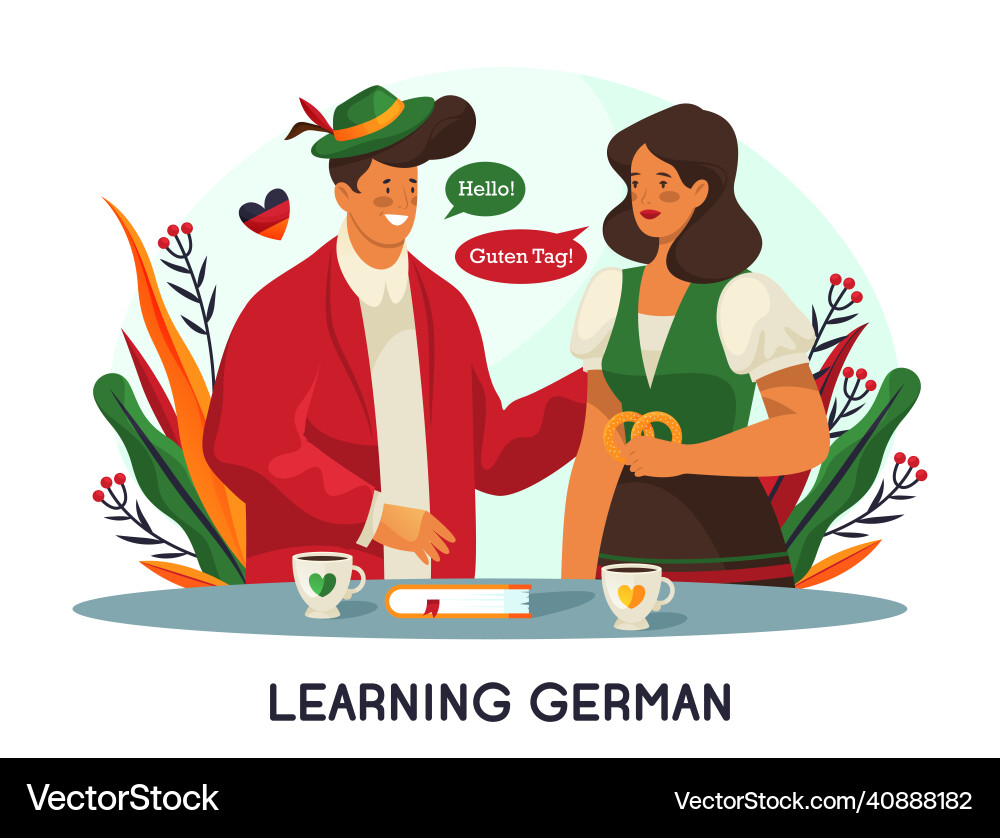 German Language Learning Banner Royalty Free Vector Image