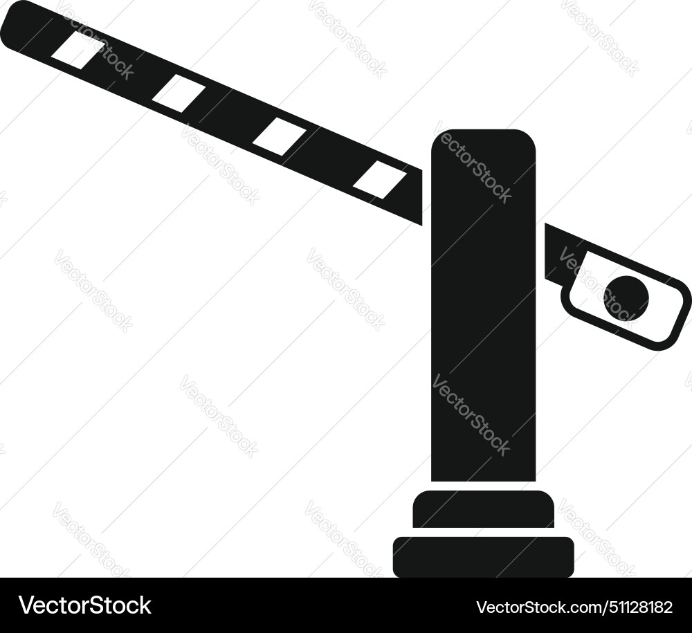 Half open railway crossing barrier icon simple Vector Image