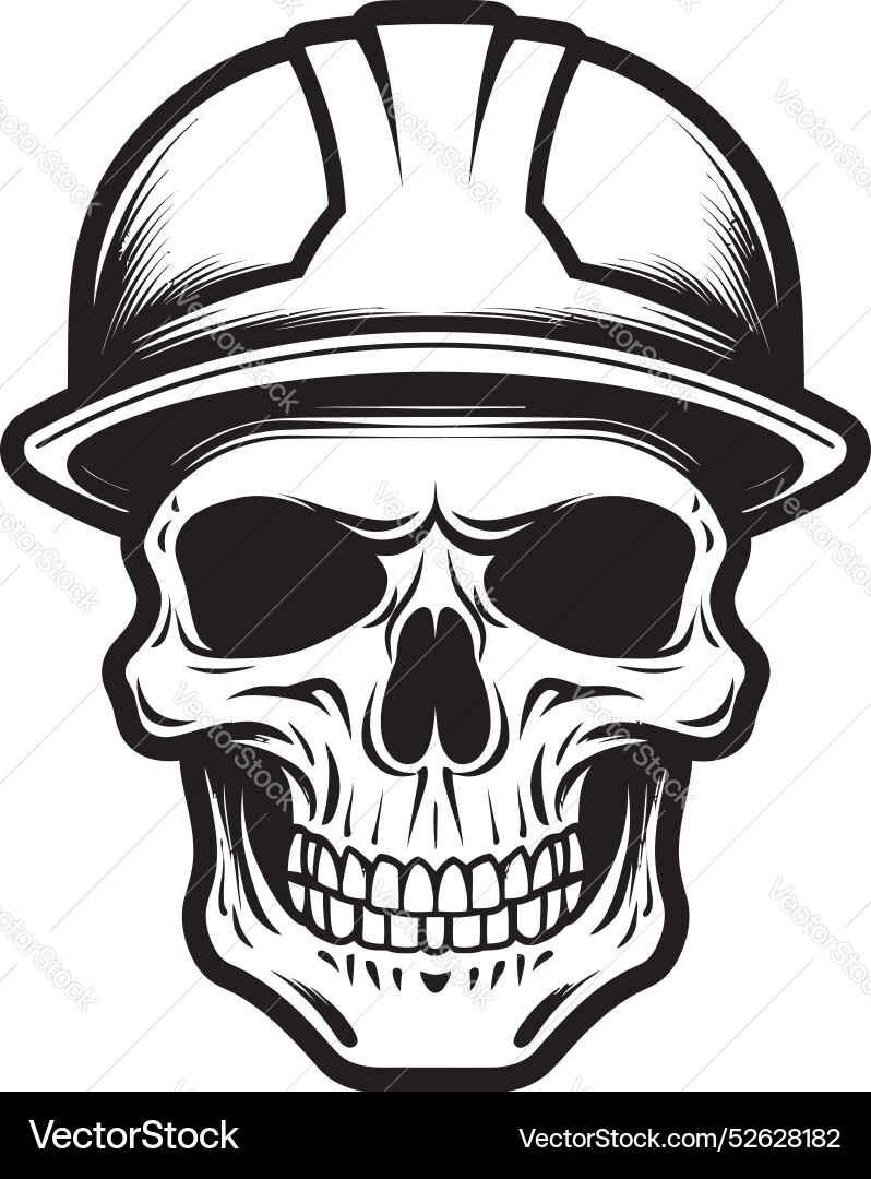 Hardhat reaper icon construction skull logo Vector Image