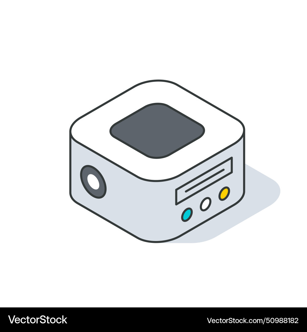 Isometric drawing of a box with square Royalty Free Vector