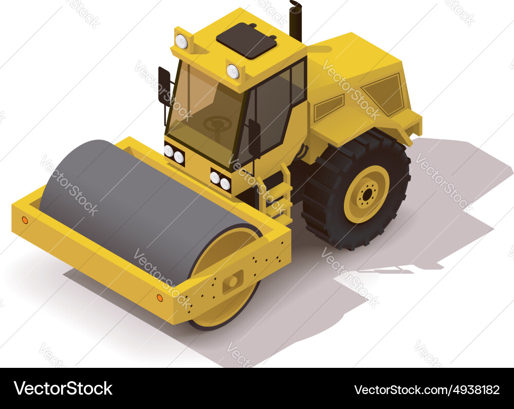 Isometric vibration roller Royalty Free Vector Image