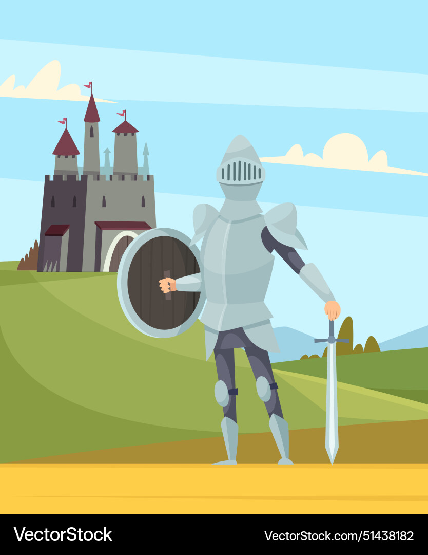 Knight brave ancient soldier in armor protected Vector Image