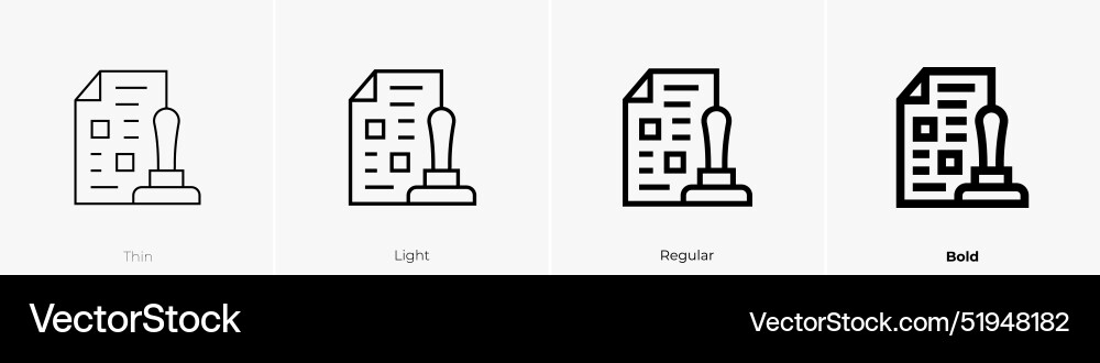 Legal paper icon thin light regular and bold Vector Image