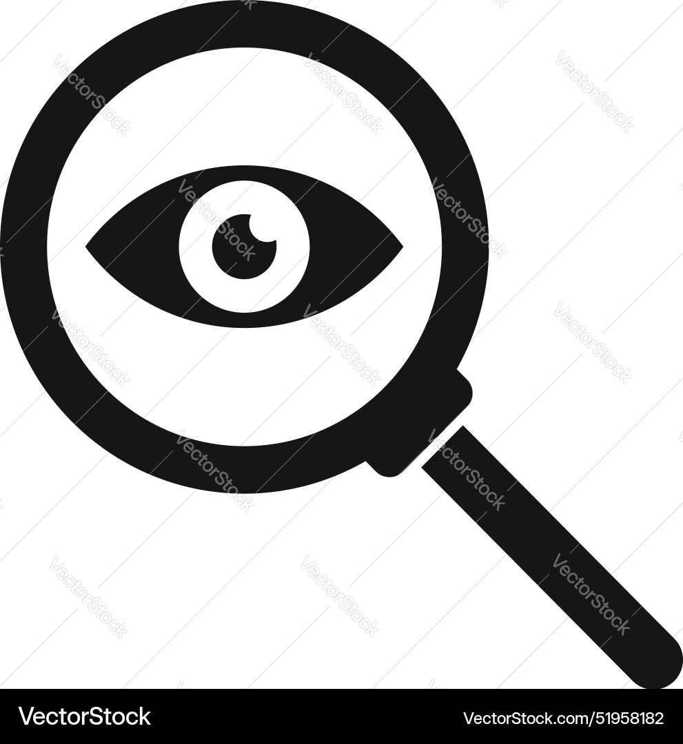 Magnifying glass examining eye concept icon Vector Image