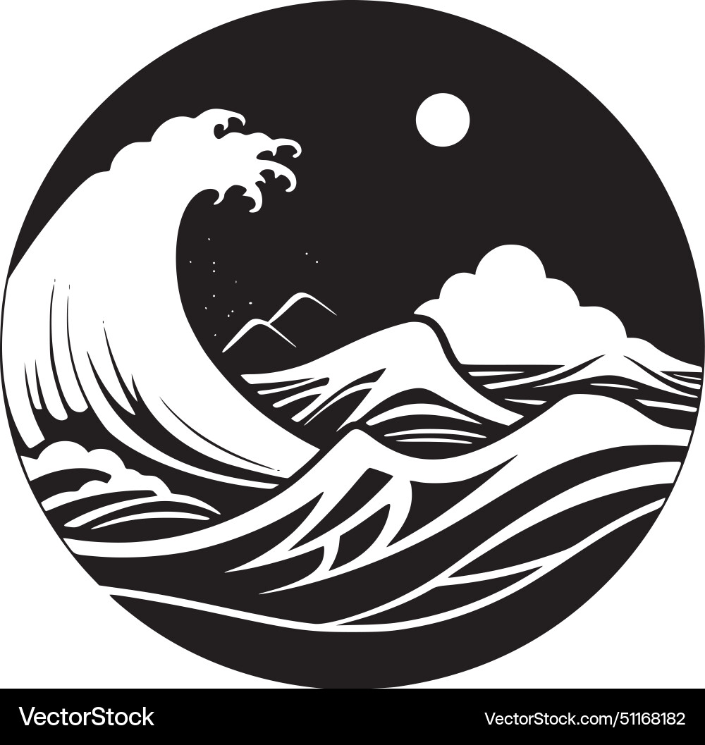 Ocean - minimalist and simple silhouette Vector Image