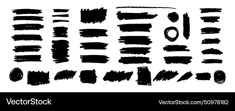Oil pastel stroke collection 1 Royalty Free Vector Image