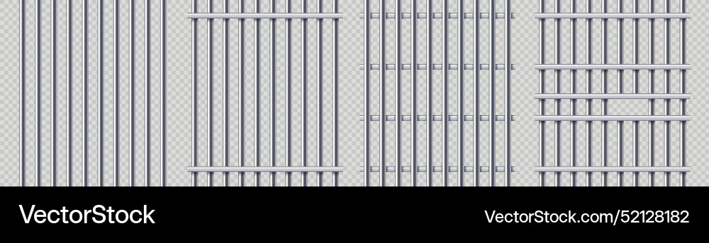 Prison bars metal jail security grid detention Vector Image