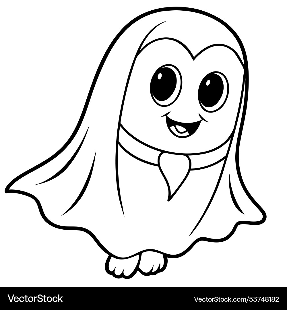 Retro ghost halloween cute vintage ca Royalty Free Vector