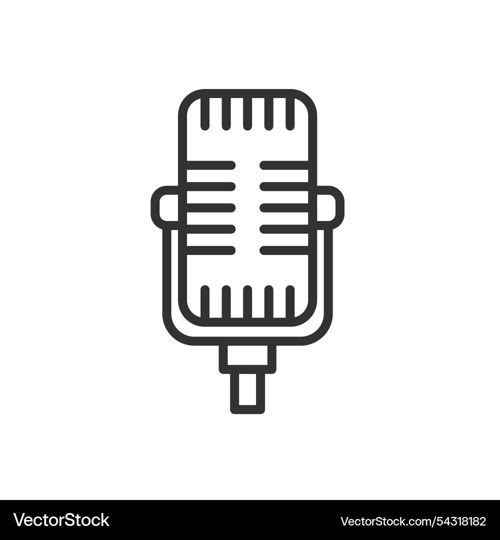 Streaming microphone icon in line design Vector Image
