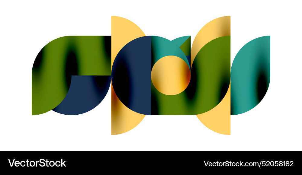 Tech minimal circular shapes geometric art Vector Image