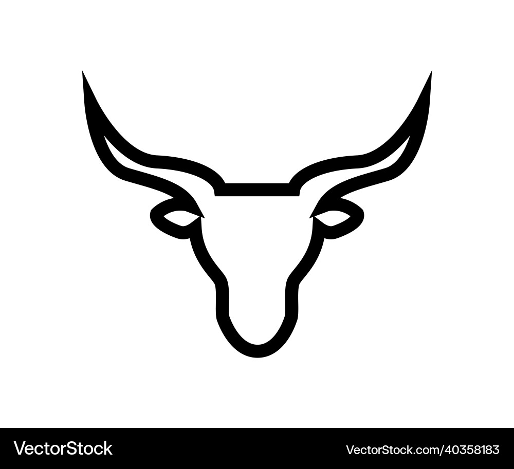 Bull head outline logo Royalty Free Vector Image