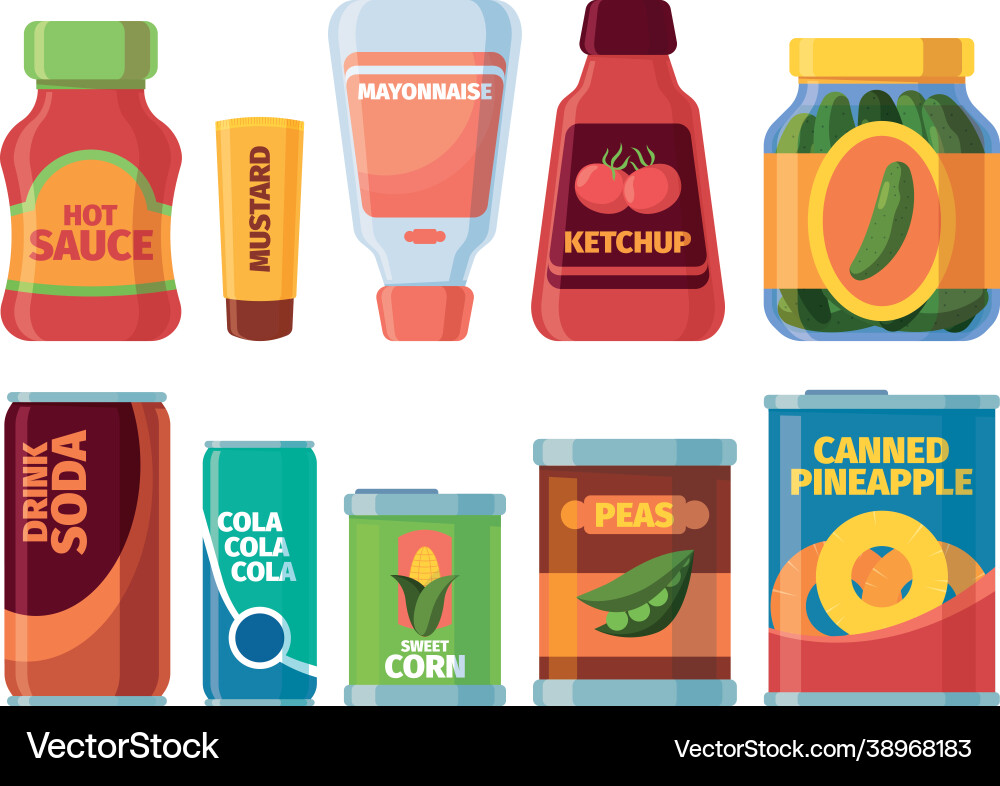 Canned Food Products Royalty Free Vector Image