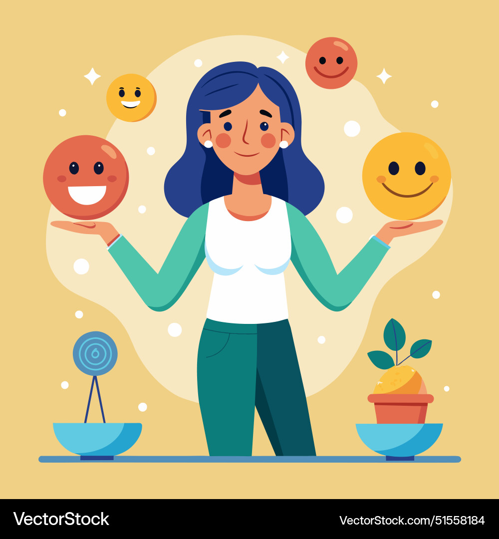 Emotional intelligence balance emotion control Vector Image