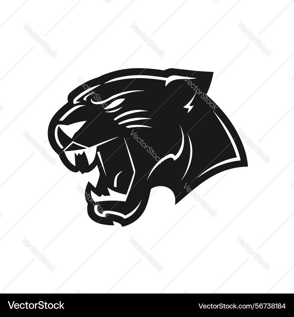 Fierce black panther logo design for branding Vector Image