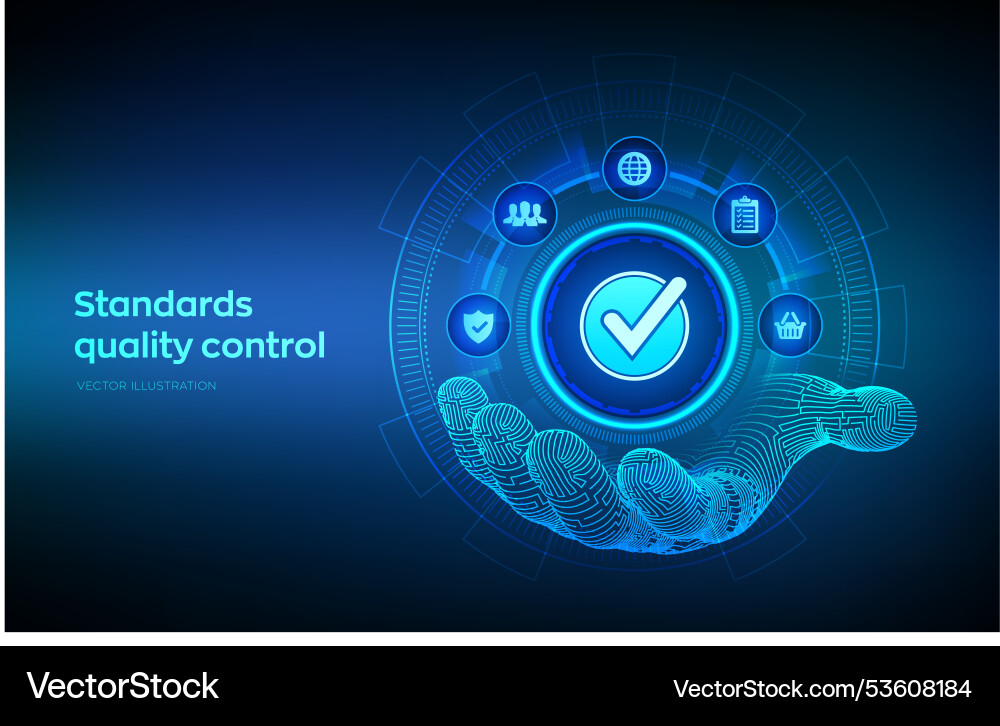 Iso standards quality control assurance warranty Vector Image