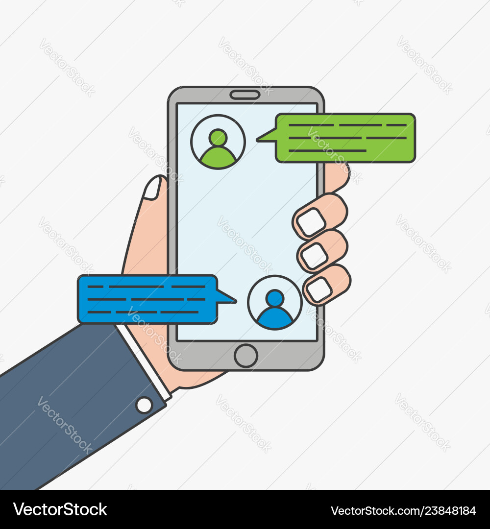 Mobile phone chat message Royalty Free Vector Image