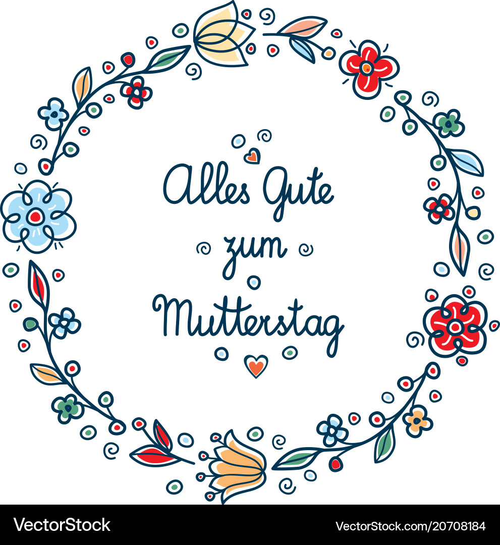 Mother's Day Card - German Floral Royalty Free Vector Image
