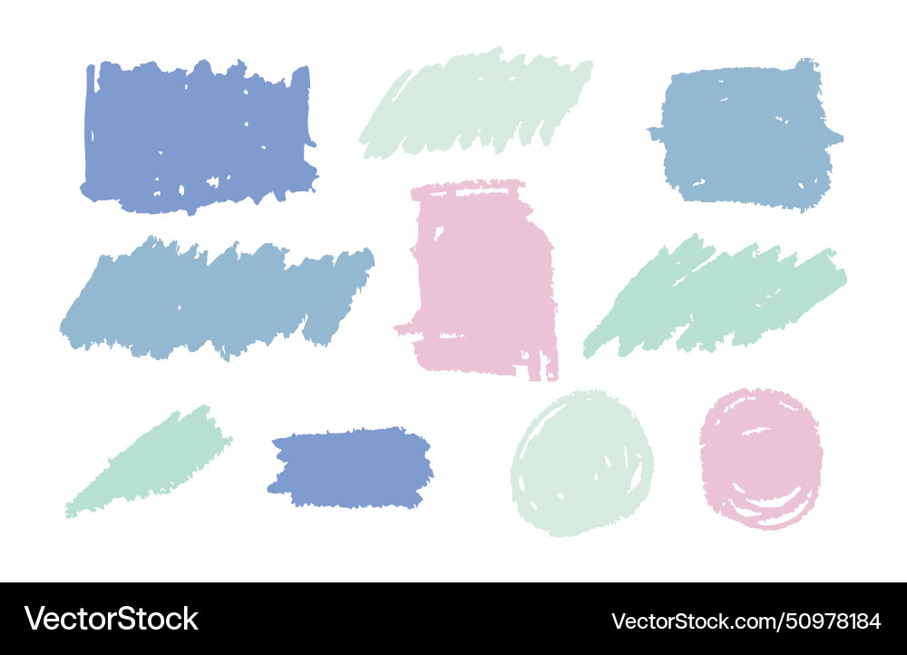 Oil pastel stroke color 5 Royalty Free Vector Image