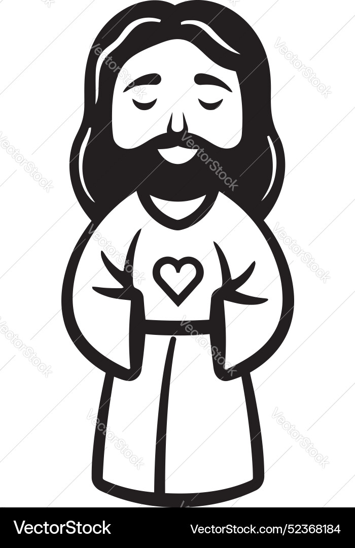 Saviors compassion black gentle guide cartoon Vector Image