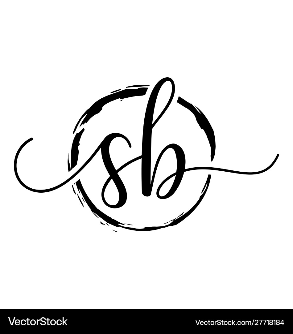 Sb initial handwriting logo Royalty Free Vector Image
