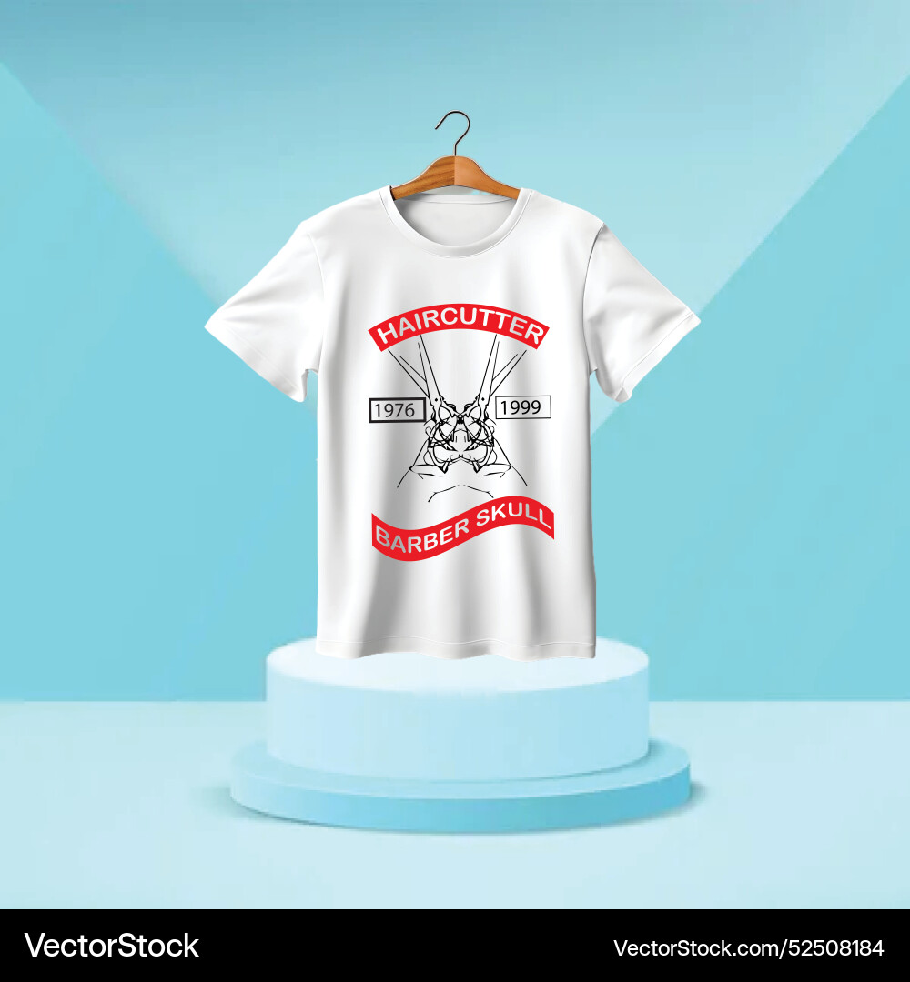 Scissor-harcutter t-shirt design Royalty Free Vector Image