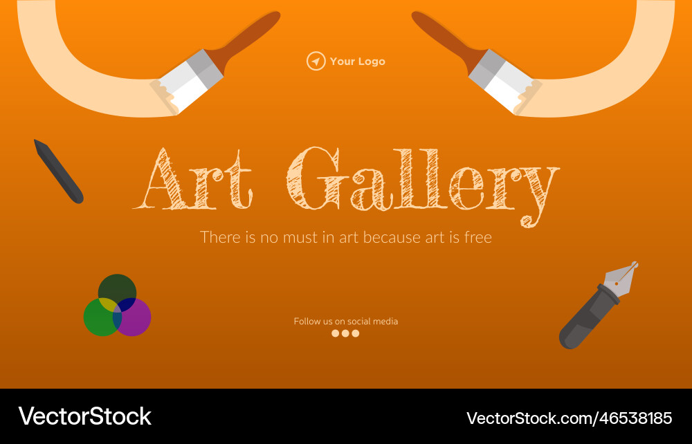 Art gallery landscape banner design template Vector Image
