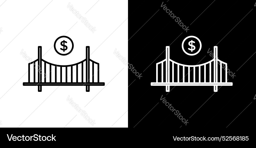 Bridging loan icon set on white background Vector Image