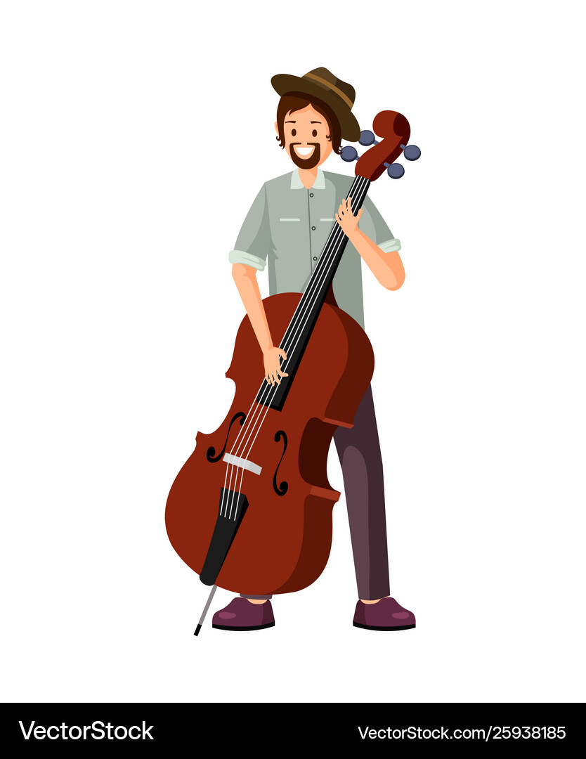 Cheerful Cello Player – Royalty-Free Vector | VectorStock