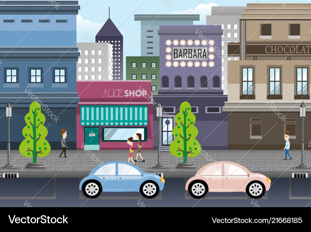 City life Royalty Free Vector Image - VectorStock