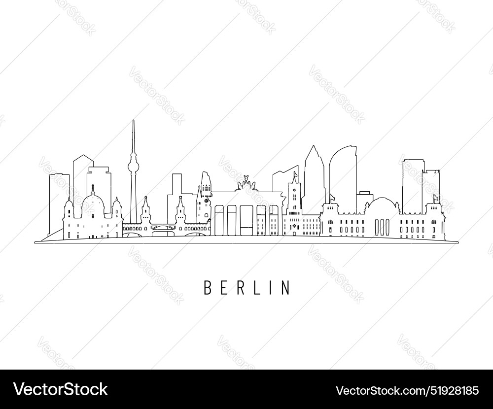 Detailed berlin skyline Royalty Free Vector Image