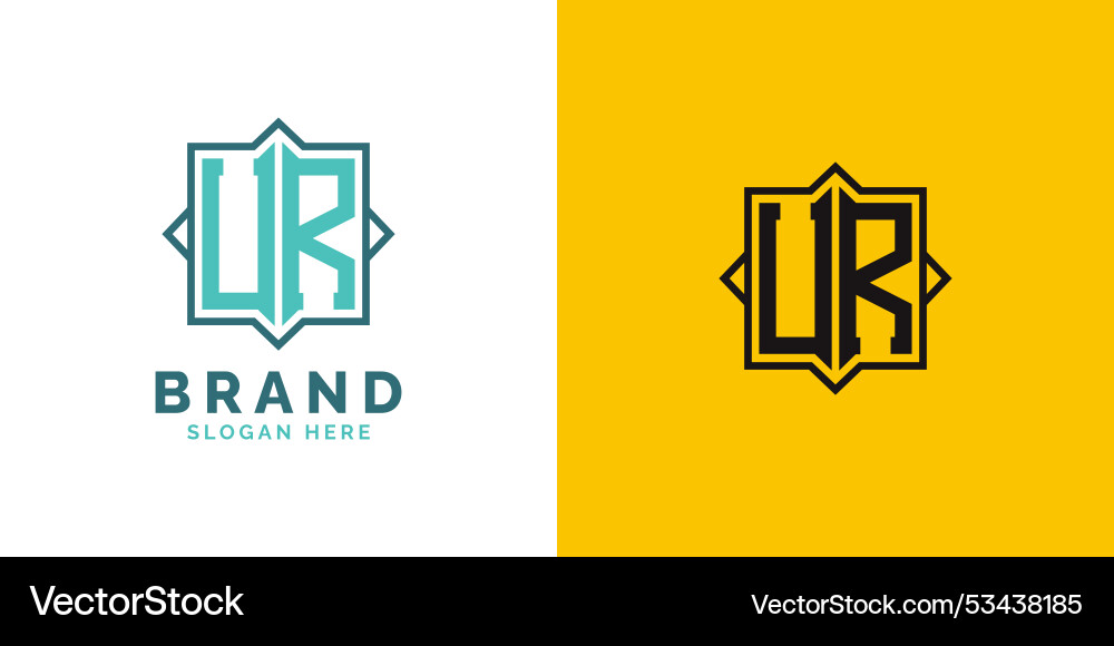 Modern ur monogram logo design initial letter ur Vector Image