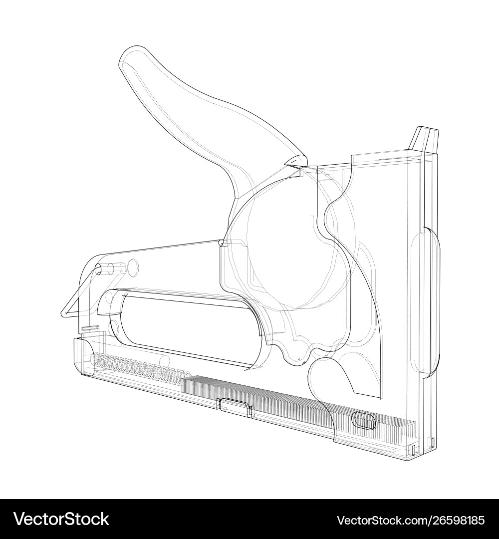 Outline construction stapler Royalty Free Vector Image